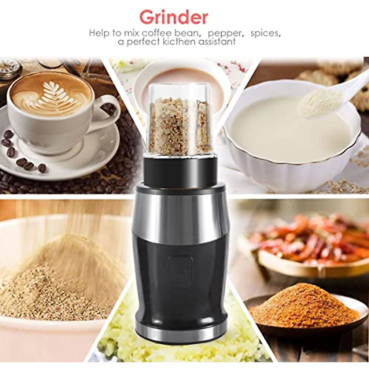 Blender and Food Processor Combo,Blender for Shakes and Smoothies Maker,700W Multifunctional Kitchen System for Mixer Blender/Chopper/Grinder with 19-oz Portable Bottle, Easy to Clean