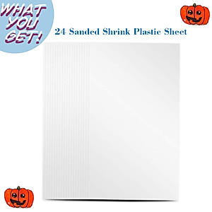 Warckon 24 Pieces Shrink Plastic Sheets, Shrink Art Paper Shrink Film Sheets Frosted Ruff n' Ready for Kids Creative Craft, Create Your Own Earrings, Necklace, Keychains (7.9 X 5.7 inch)