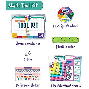 Be Clever Wherever Grade 3 Math Kit, 2nd & 3rd Grade Math Tool Kit, Word Problem Strategies, Intro To Multiplication, and Intro to Fractions Math Reference Books (14 Pc)