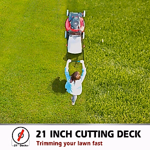 PowerSmart Gas Lawn Mower 21-Inch Self Propelled with 170cc Engine 3-in-1 Walk Behind DB2321SR