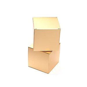 NEWSNOW Candy Gift Box Party Box 50pack 3x3x3 inches,Small Paper gift boxes Gift Boxes Bridal Shower Anniverary Birthday Party Wedding Favor (Gold)