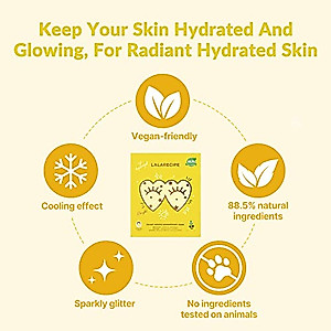 LALARECIPE Pineapple Heart-Shaped Under Eye Masks | Pack of 10 | Hydrogel Eye Patches with Vitamin C & Niacinamide-Hydrating, Cooling & Revitalizing | Reduce Dark Circles, Puffiness & Wrinkles