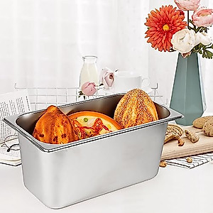 8 Packs Stainless Steel Hotel Pans 1/3 Size x 6" Deep Steam Table Pan with Lids Commercial Food Storage Containers Stackable Metal Steamer Pan Anti-Jam Hotel Pan Restaurant Warm Pans for Buffet Party