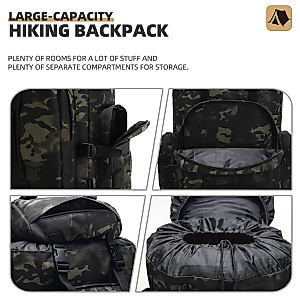 King'sGuard 100L Camping Hiking Backpack Molle Rucksack Military Camping Backpacking Daypack