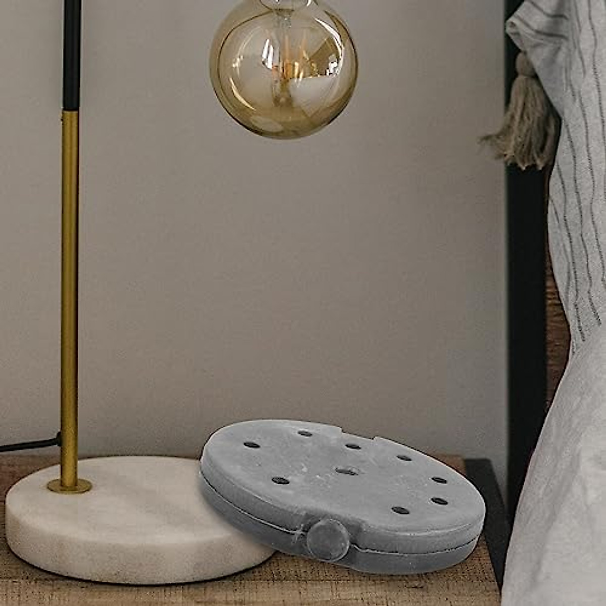 Homoyoyo Black nightstand Counterweight lamp Holder Chassis Desktop Lamp Base Plate Parts Rack Round Floor Lamp Base tie Table Lamps Iron Table River Sand Floor lamp Chassis