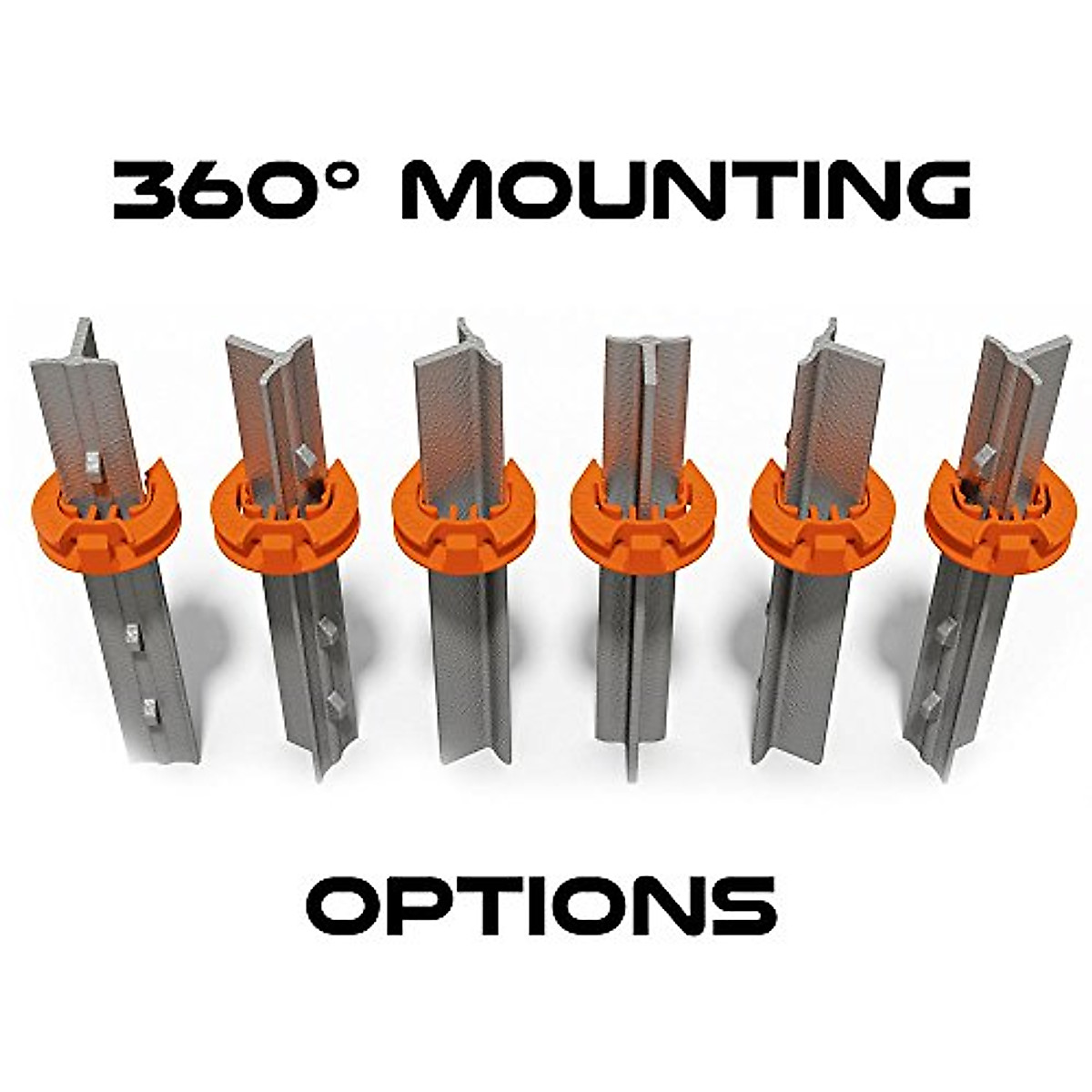Lock Jawz T-360 Electric Fence T-Post Insulator - Orange (Bulk Qty: 100)