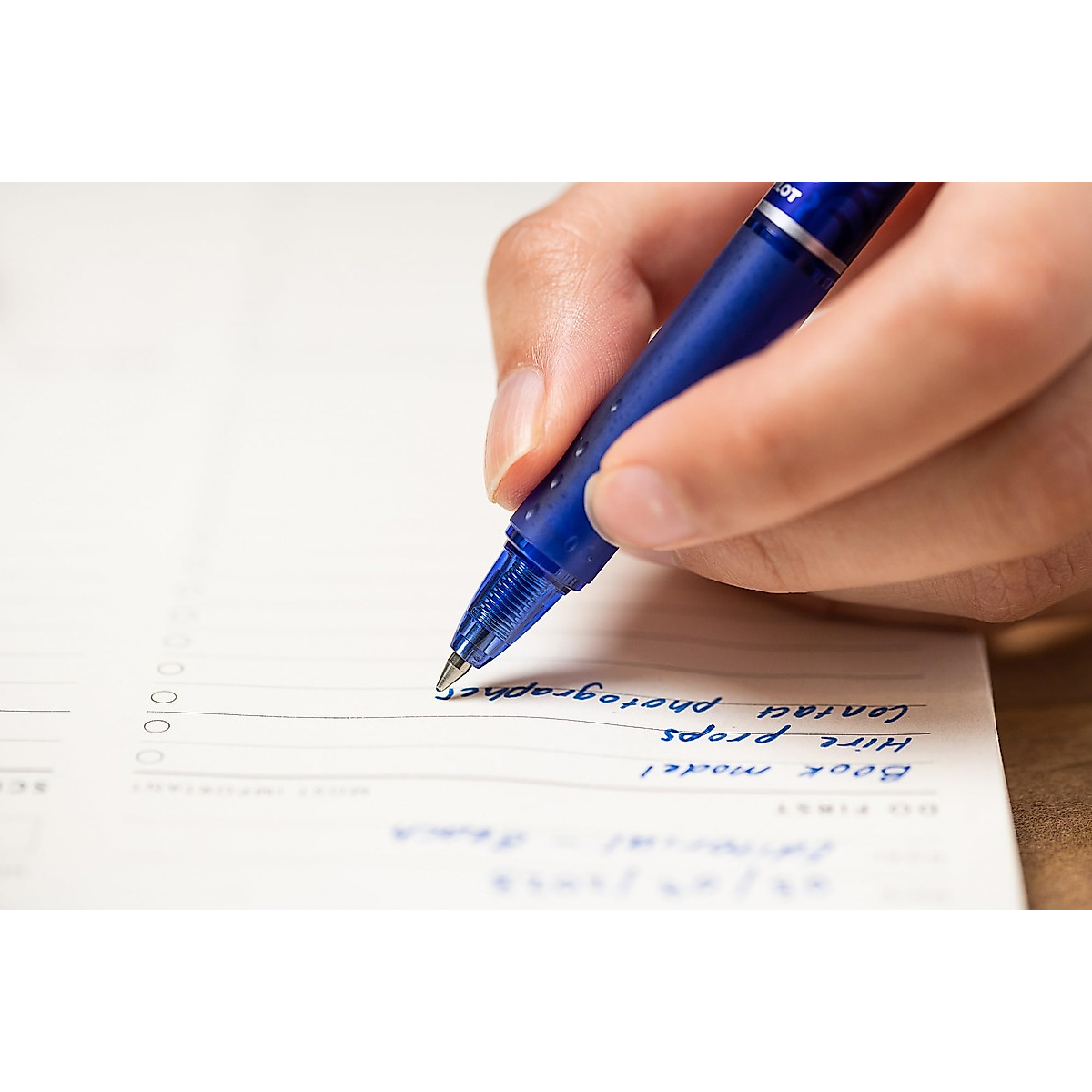 Pilot FriXion Clicker Retractable Erasable Gel Pens, Fine Point, Blue Ink (6)