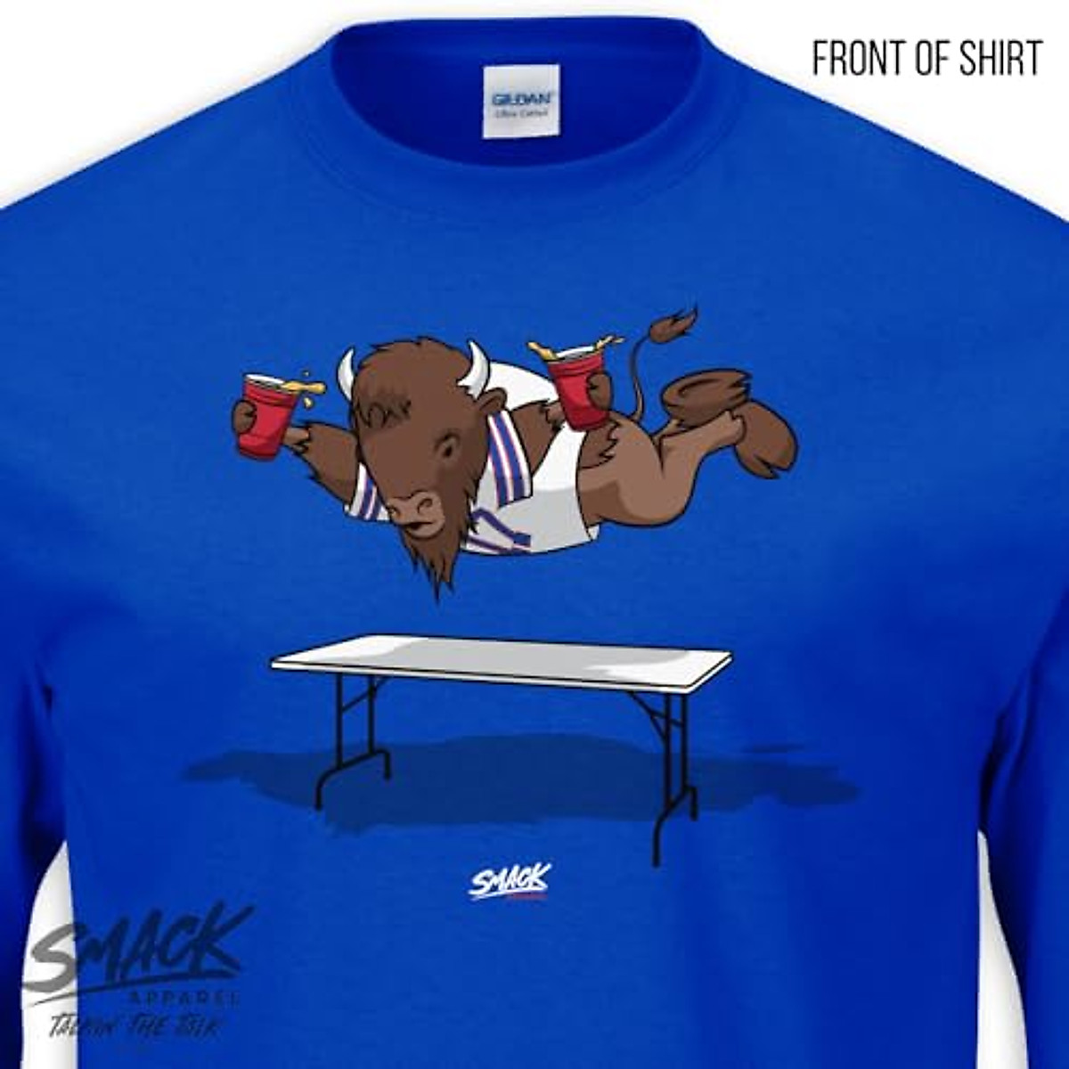Buffalo Football Fans. Smash Tables Royal Long Sleeve Tee (Sm-5X) (Long Sleeve, Medium)