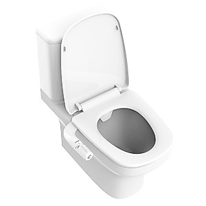 Yohip Ultra-Slim Bidet Attachment For Toilet, Non-electric Dual Nozzle (Feminine And Posterior Wash) Bidet Attachment, Adjustable Fresh Water Pressure White Bidet Toilet Seat Attachment