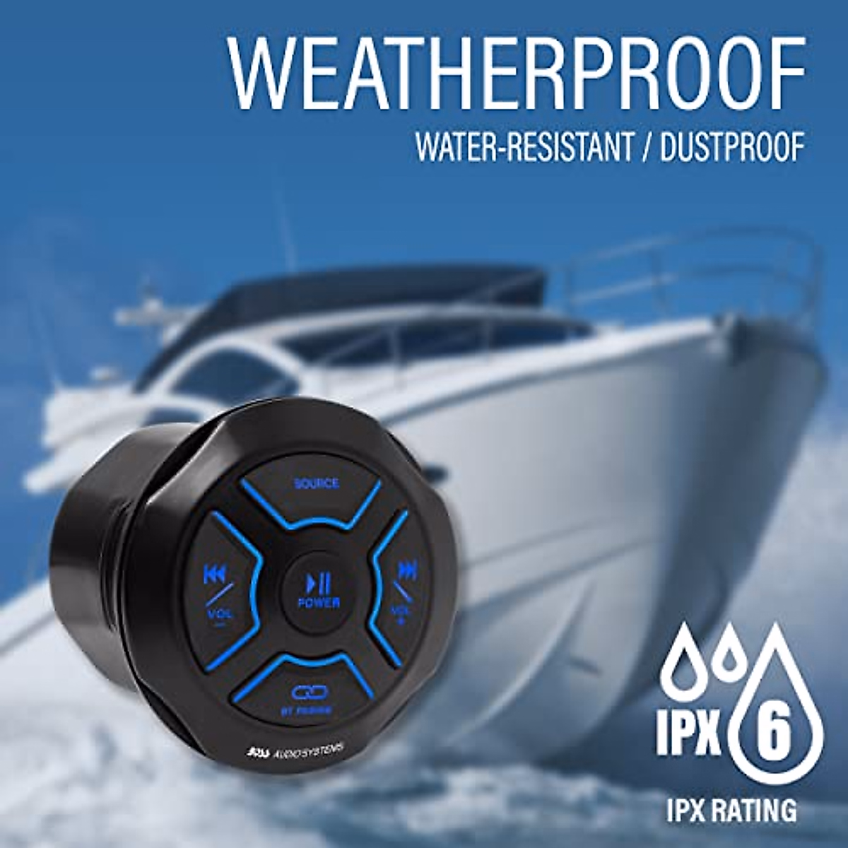 BOSS Audio Systems MGR150B Marine Gauge Bluetooth Receiver, Weatherproof, USB Port, No CD Player