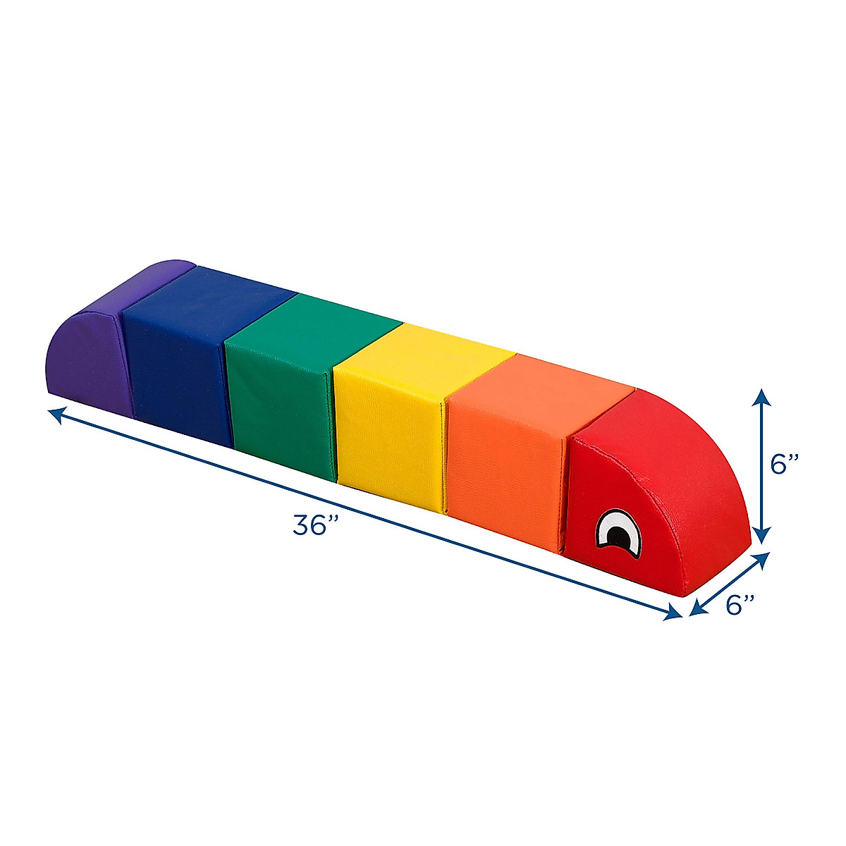 Children's Factory Baby Inchworm Sit Me Up Floor Seat, Primary CF321-902, Indoor Play Equipment, Toddler Ride On Learning Toys for Daycare or Playroom, Small, Rainbow