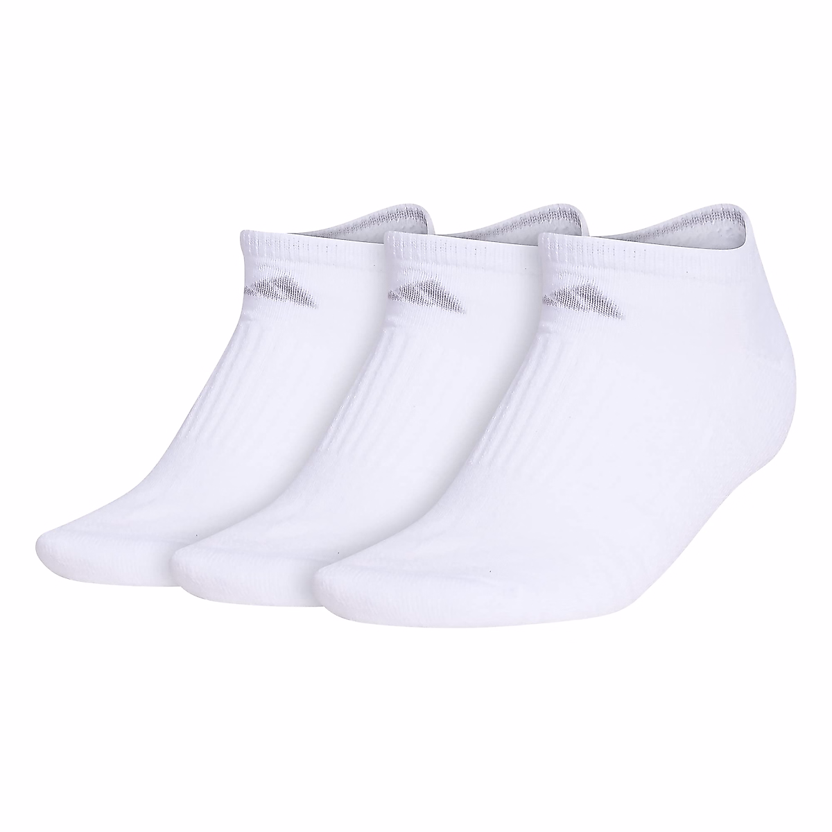 adidas Women's Cushioned No Show Socks (3-Pair), White/Clear Onix Grey, Medium