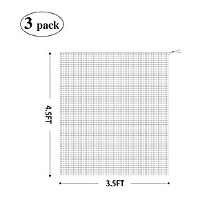 Sirozi 3 Pack Garden Barrier Net with Drawstring, 4.5 x 3.5 Feet Plant Protect Cover Mesh Tomato Vegetable Barrier Bag for Against Bird Squirrels
