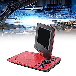 6.8 Inch Portable DVD Player, Car TV Player Portable HD Children's DVD Player Multifunctional Convenient Mobile DVD Player for Car and Outdoor 110‑240V(red)