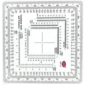 Gotical New and Improved Version Military Style MGRS/UTM Coordinate Grid Reader, and Protractor,Coordinate Scale Map Reading and Land Navigation Topographical Map Scale (Pack of 1)