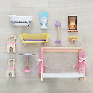 KidKraft Kaylee Wooden Dollhouse, Almost 4 Feet Tall with Elevator, Stairs and 10 Accessories, Gift for Ages 3+