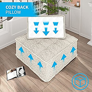 Horgaeo Modular Sectional Sofa, Single Seat Armless Floor Sofa, Comfy Floor Couch with Removable Back Cushion for Living Room/Small Space/Office/Apartment Resting, 1PCS (Beige)