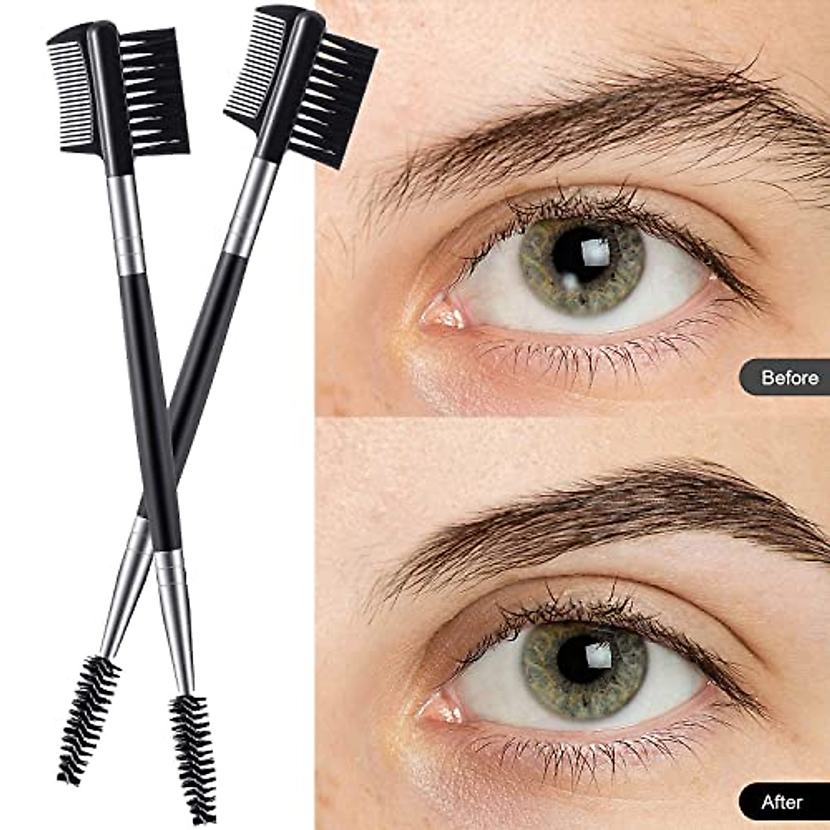 3 Pcs Eyelash Comb Eyelash Shaper and Eyebrow Brush Dual Comb Double Head Eyebrow Eyelash Makeup Grooming Tool for Women Girls Cosmetic Travel (Classic Style)