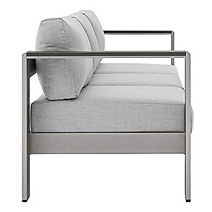 Modway Shore EEI-4228-SLV-GRYShore Sunbrella Patio Sofa in Silver Gray, 27.5 x 76.5 x 24.5