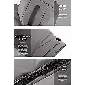 Orolay Men's Double Snap Winter Down Coat Thickened Jacket with Stand Collar Pirate Black M