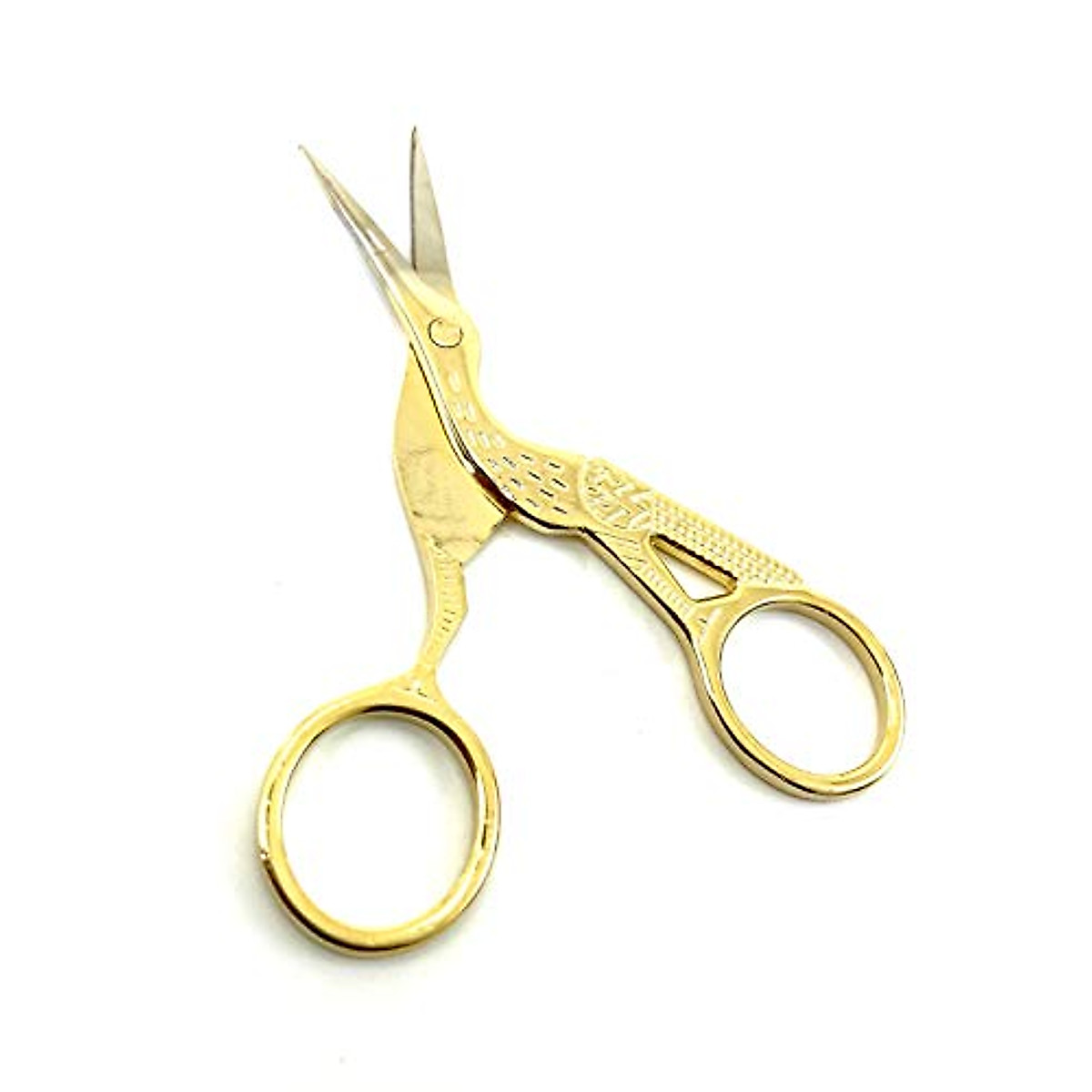 SEW TRENDS SCISSORFOBZ 3.5" Scissors Gold Stork Crane Design Handmade Stainless Steel Sharp Tip Sewing Embroidery Quilting Craft Dressmaker- #SCISR-01