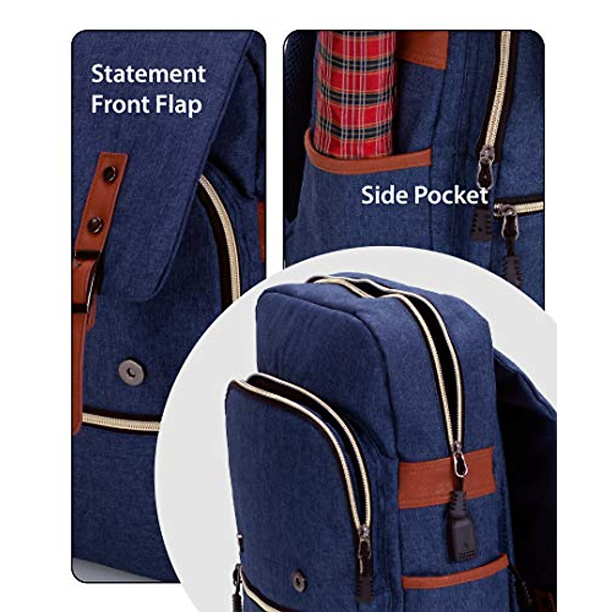 Rockland Heritage USB Laptop Backpack, Blue, Large