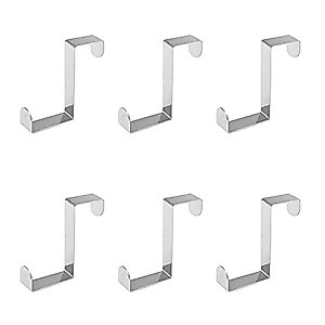 6 Pieces Stainless Steel Single Hook Baseball Caps Rack for Door Mounted Waterproof Stick on Hooks Strong & Durable Towel Rack Organizer Holder Racks