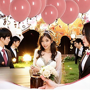 XIKSXITN 500 Yards Rose Gold Curling Ribbon Balloon String, Shiny Metallic Ribbon Roll for Gift Wrapping