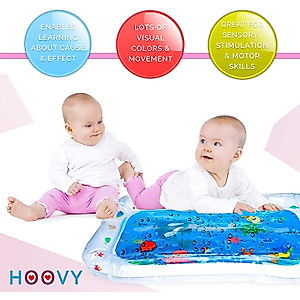Hoovy Tummy Time Water Mat Baby Water Play Mat, Fill ‘N Fun Water Play Mat for Children and Infants, Fun Colorful, Play Mat Baby