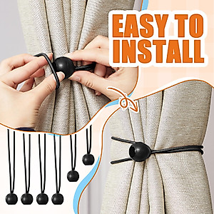 Woanger 12 Pcs Umbrella Strap for Parasol Patio Umbrella Bungee Strap with Ball for Multipurpose(Black)
