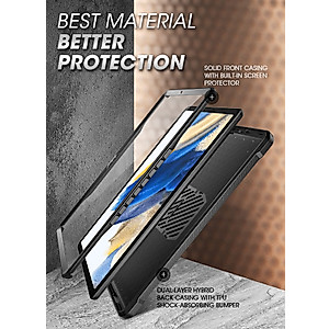 SUPCASE for Galaxy Tab A8 Case with Stand (Unicorn Beetle Pro), [Built-in Screen Protector] Full-Body Rugged Shockproof Heavy Duty Protective Tablet Case for Samsung Galaxy Tab A8 10.5 Inch, Black