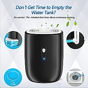 Dehumidifiers for Home,Posdry 27 OZ(800ml) Small Auto Shut off Dehumidifiers with Drain Hose,Portable Ultra Quiet Mini Dehumidifiers for Basement,Bathroom, Bedroom, Garage, RV(260Sq.Ft)