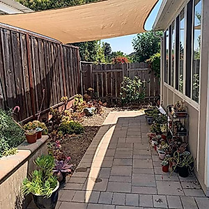 Lehood Sun Shade Sail, 8'x 10' Rectangle Canopy Sail UV Block Sun Shade for Outdoor Patio Garden Backyard, Outdoor Shade Sail Brown