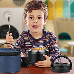 JOOPETALK 15oz Thermo Food Jar for Kids,Insulated Vacuum Food Jar for Hot & Cold Leak Proof Lunch Container Stainless Steel Wide Mouth Soup for School Travel