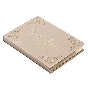 When She Speaks Proverbs 31 Woman Bible Verse Ivory Faux Leather Journal Inspirational Notebook w/Ribbon Marker and Lined Pages, 6 x 8.5 Inches