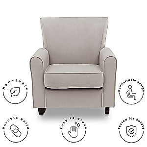 Delta Children Lancaster Rocking Chair Featuring Live Smart Fabric, Linen