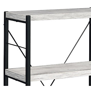 Acme Furniture Jurgen Bookshelf, Antique White-Ash & Black