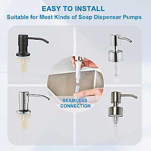 Xlajiao Sink Soap Dispenser Extension Tube Kit with Upgraded Check Valve, Premium 47" Under Counter Soap Dispenser Tube for Kitchen Sink, Powerful Suction, Never Fill The Little Bottle Again