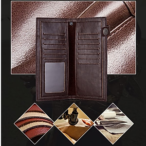 Wallet Men Punk Style Personality Long Wallet Skull Cross Retro Wallet (Color : Black B, Size : A)