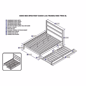 AFI NoHo Queen Bed with Twin Extra Long Trundle in White
