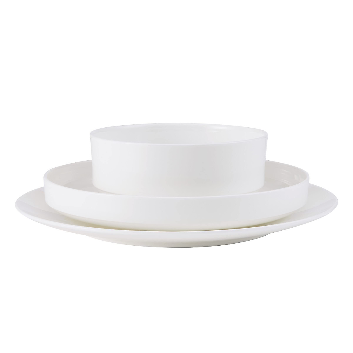 Mikasa Macie Bone China Lightweight Chip Resistant 12 Piece Dinnerware Set, Service for 4, White