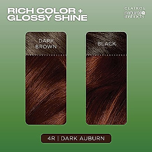 Clairol Natural Instincts Demi-Permanent Hair Dye, 4R Dark Auburn Hair Color, Pack of 3