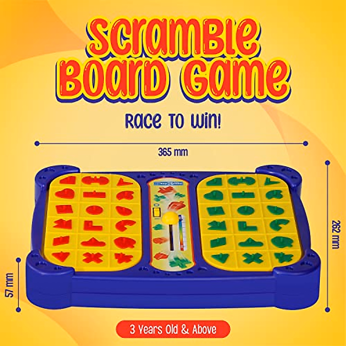 PlayRoute Shape Pop Up Board Game | 1 and 2 Player Game for Kids Ages 4-6-8+ | Educational Classic Board Game Shape Matching Puzzle Toys for Boys & Girls