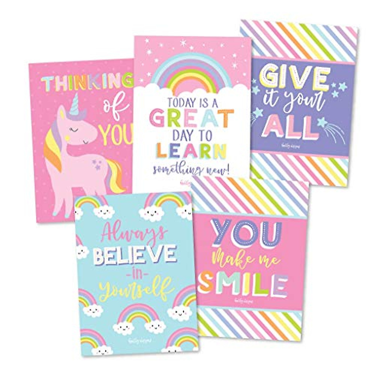 25 Unicorn School Lunch Box Notes For Kids, Inspirational Motivational Cards Boys Girls From Mom, Encouraging Student Children Teens, Thinking of You Positive Affirmation Encouragement Lol Fun Love
