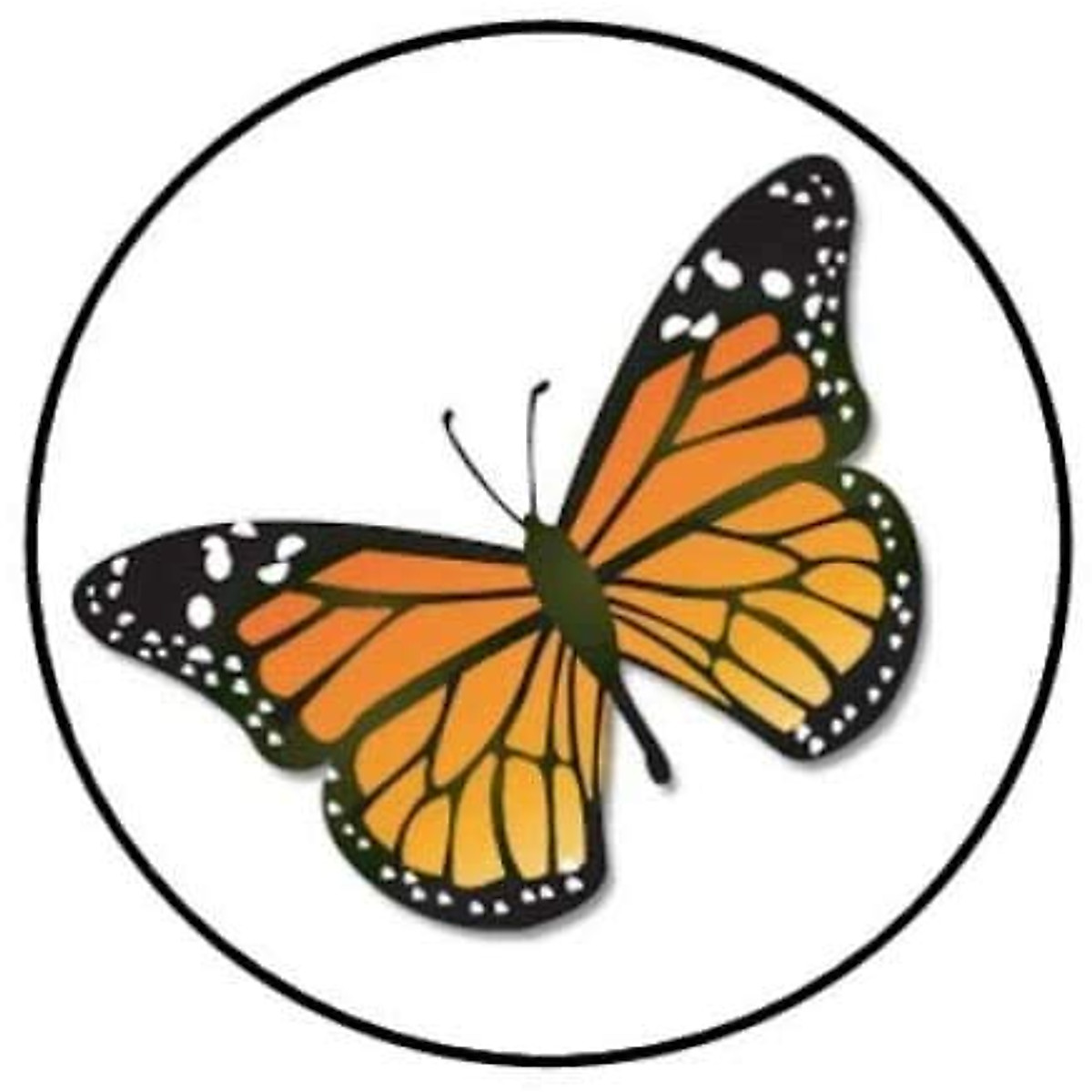 LLStickers 48 Monarch Butterfly Envelope Seals Labels Stickers (1.2" Round)