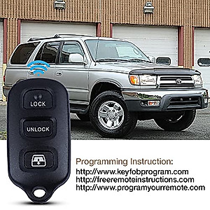 Replacement Keyless Remote Key Fob fit for 1999-2009 Toyota 4Runner / 2001-2008 Sequoia FCC ID：HYQ12BAN HYQ12BBX HYQ1512Y (Pack of 2)