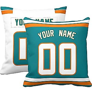 ANTKING Miami Throw Pillow Custom Any Name and Number for Men Youth Boy Gift 16" x 16", 18" x 18"