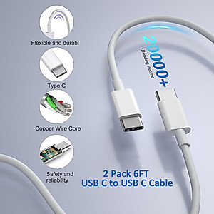 USB C Fast Charger for iPhone 15/15 Pro Max Fast Charging, 2 Pack 40W 4-Port USB C Charger Block Power Adapter with 6ft USB C Cable for iPhone 15 Pro Max/15Pro/15/15Plus,iPad Pro/Air,AirPods,Samsung