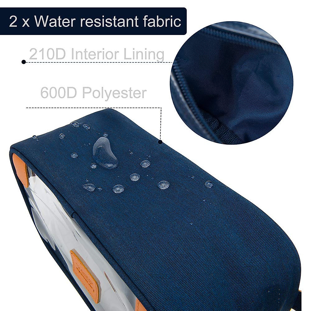 Lermende Toiletry Bag for Men and Women, Mens Toiletry Bag for Traveling.Clear Shaving Dopp Kit for Men Travel Toiletry Bag Unisex Bathroom Travel Bag for Toiletries(Blue)