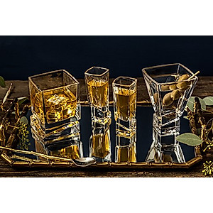 JoyJolt Carre 2-Piece Cocktail Glasses Set, 8 Ounce Martini Glasses